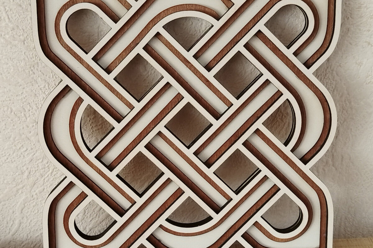 Intra απο ξύλο plywood 3mm-4mm πάχος Κελτικό τετράγωνο στολίδι Δίασταση ...
